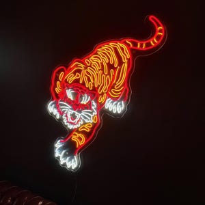 Tiger Neon Sign | Neon Sign Art | Neon Sign Bedroom | Neon Decorations ...