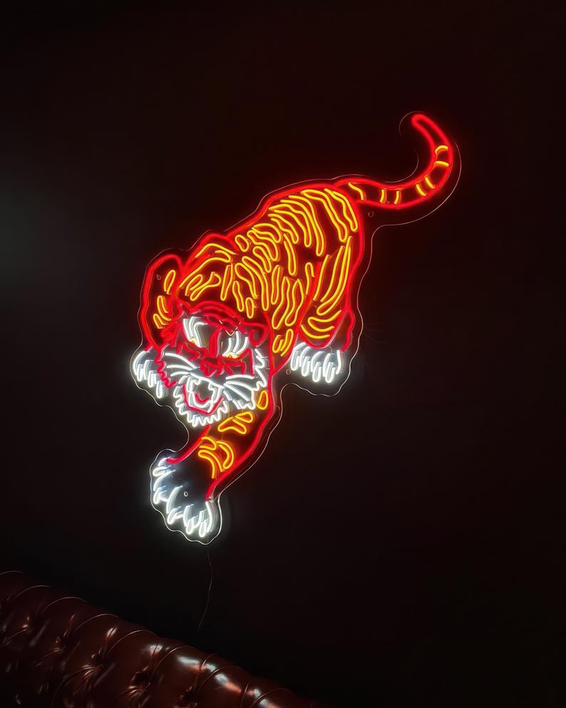 Tiger Neon Sign | Neon Sign Art | Neon Sign Bedroom | Neon Decorations ...