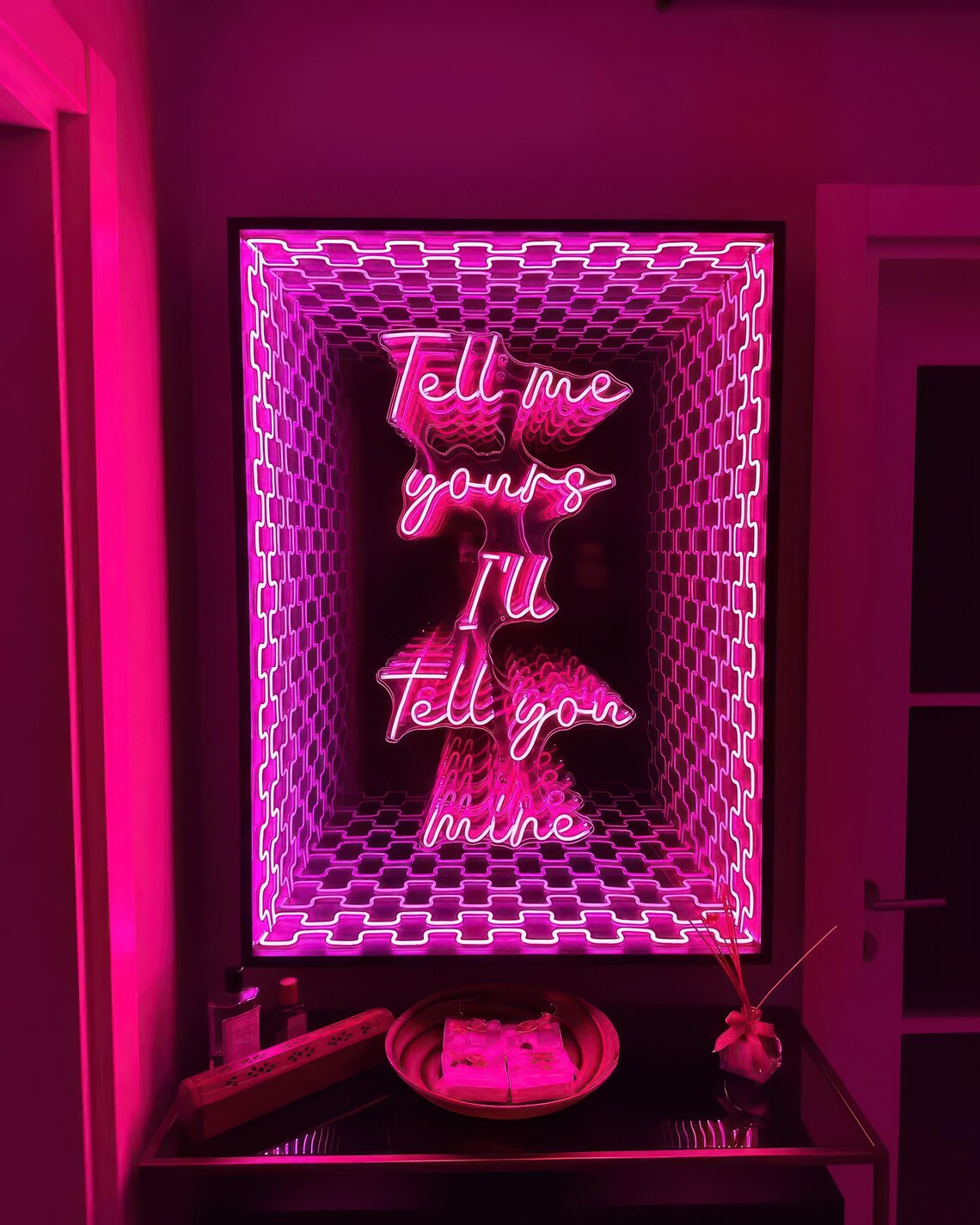 Infinity Mirror | Neon Mirror | LED Infinity Mirror | Neon Sign Bedroom ...