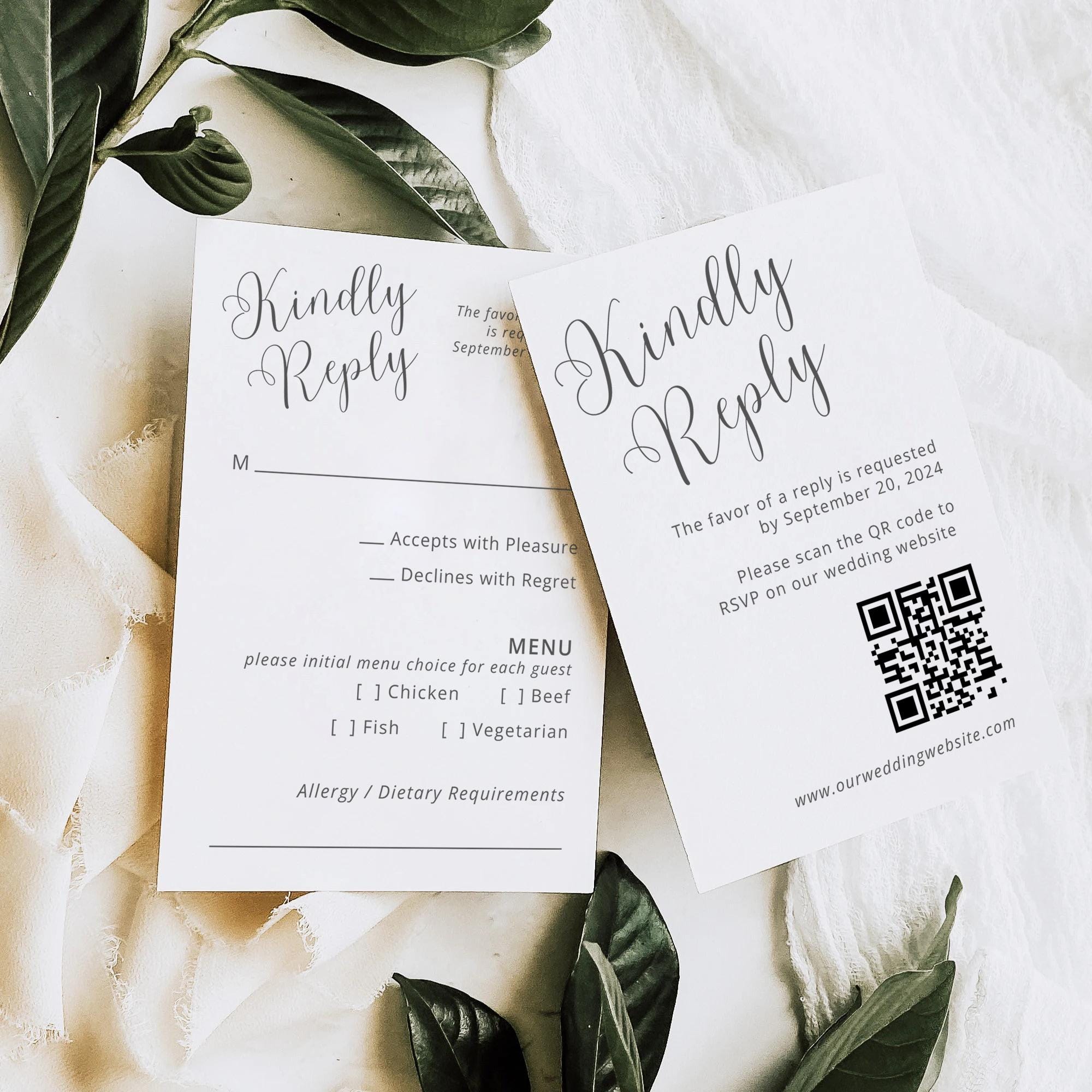 Wedding Invitation Suite Templates, Modern, Elegant, Minimalist ...