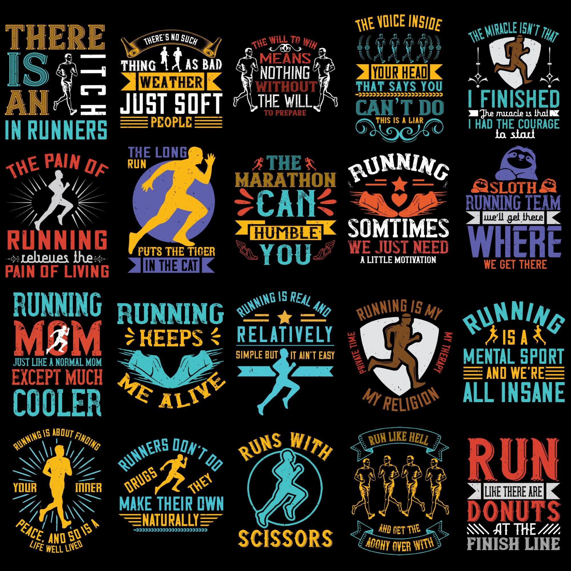 50 Running Design Bundle AI, PNG, SVG, Jpg,eps,dxf Files Running Themes ...