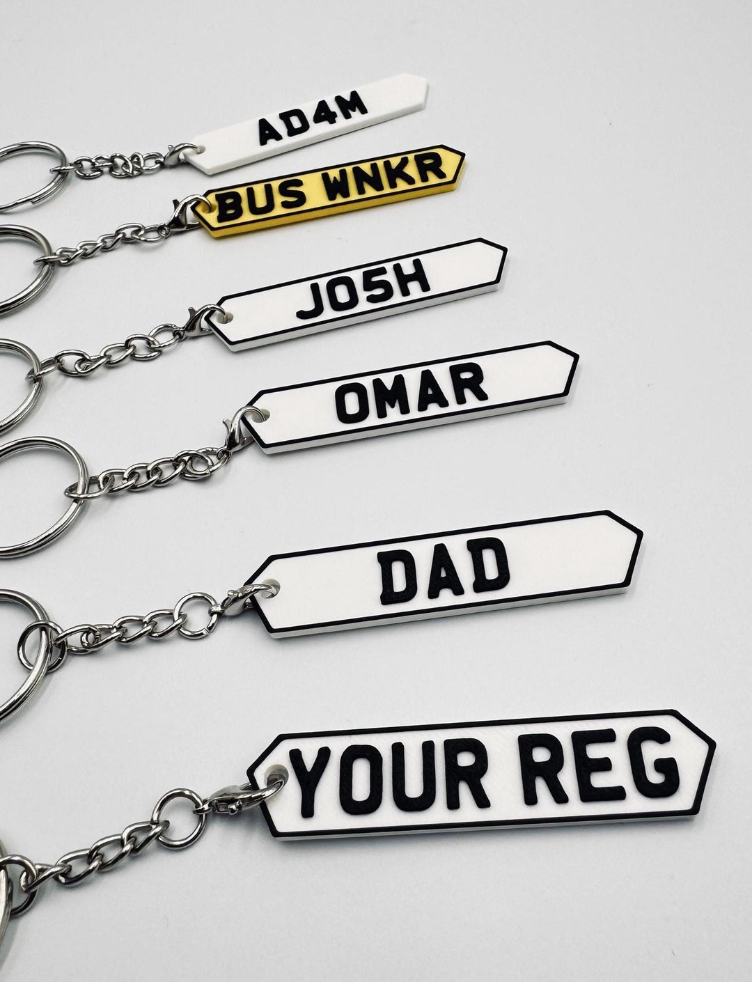 4D Hex Number Plate Keyring, Personalised Name Keyring, Lambo Inspired ...