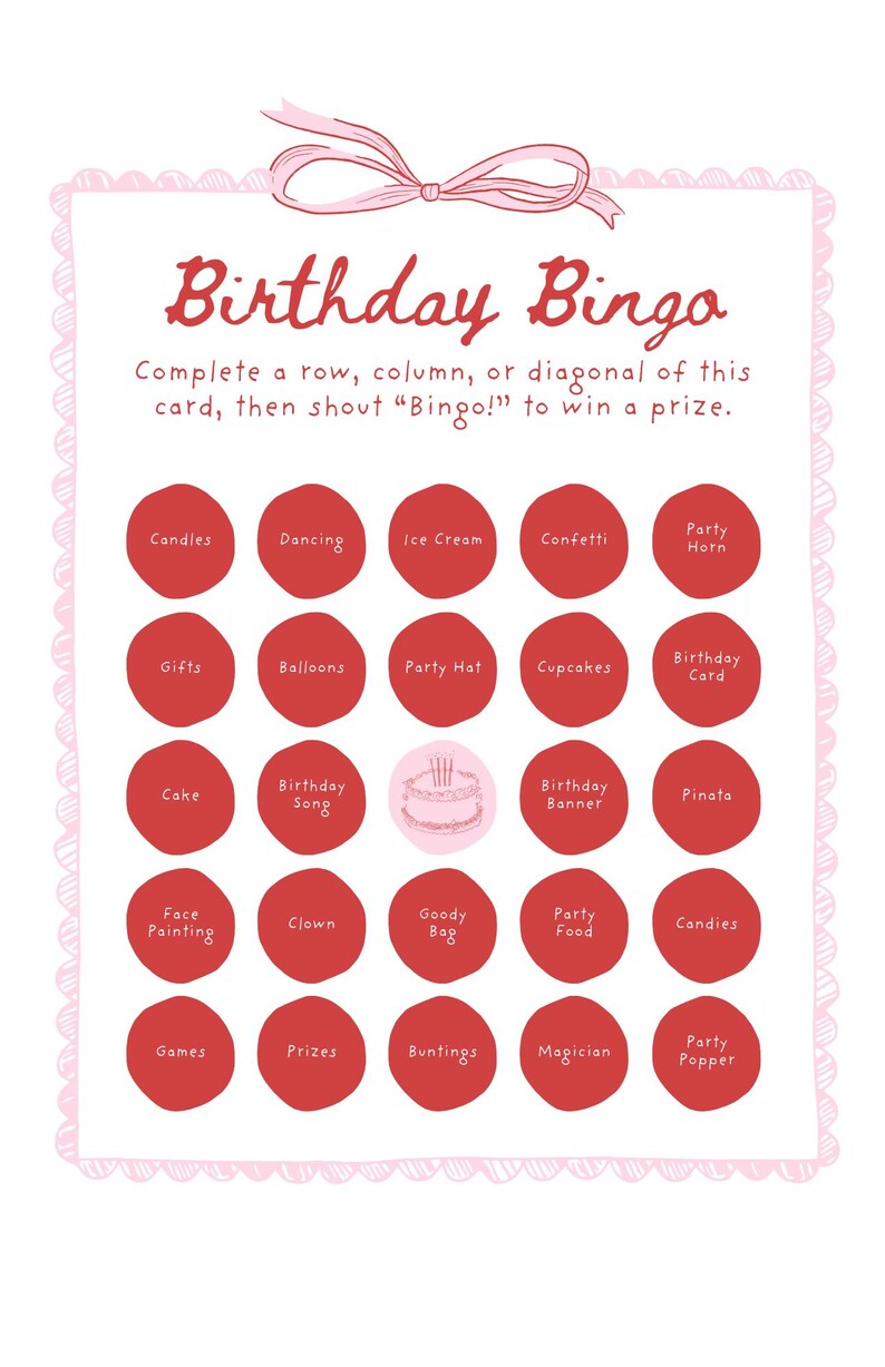 Birthday Bingo - Etsy