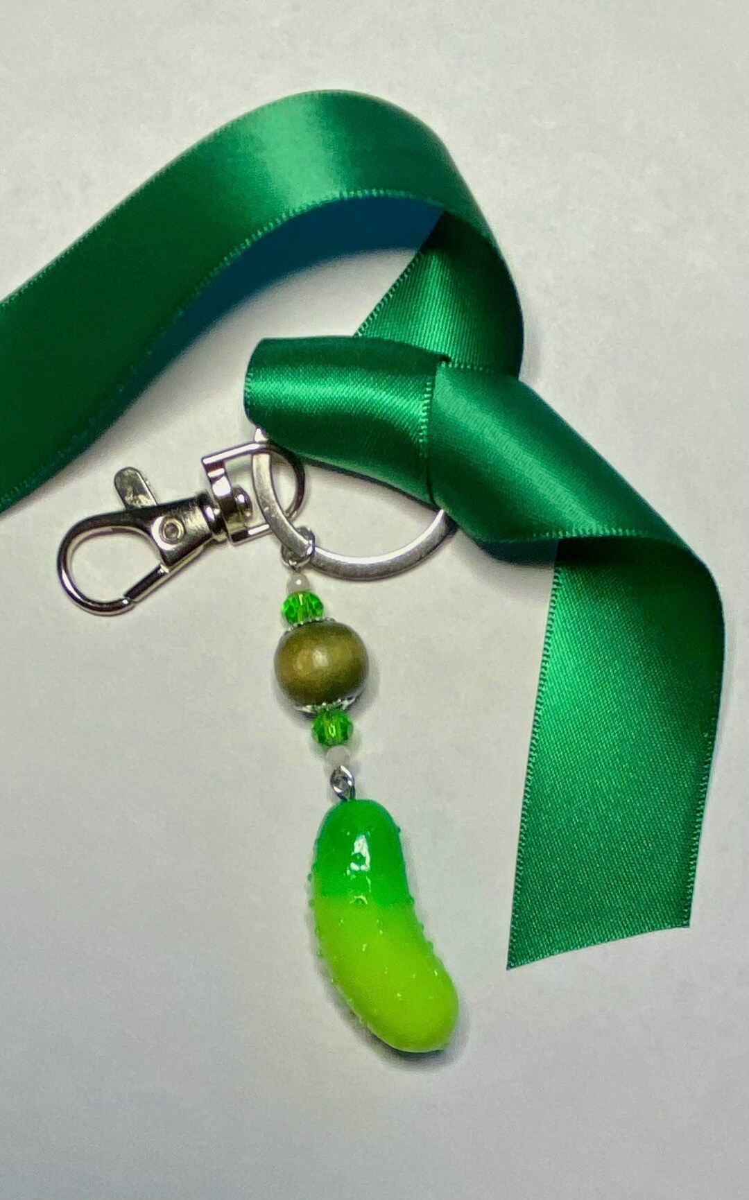 Pickle Keyring, Gherkin, Cucumber, Keychain, Bag and Purse Charm, Green ...