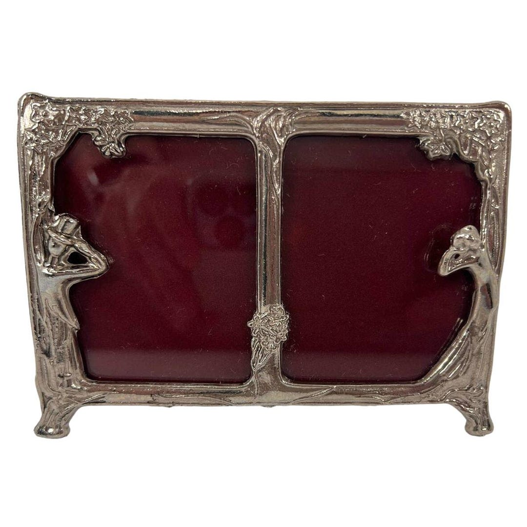 Pewter Picture Double Frame for Two Pictures 3x2 Each- Art Nourveau ...