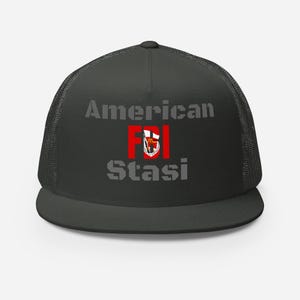 American Stasi Flat Bill Trucker Cap, Subverting Your Rights Trucker ...