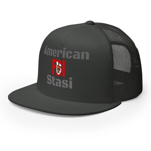 American Stasi Flat Bill Trucker Cap, Subverting Your Rights Trucker ...