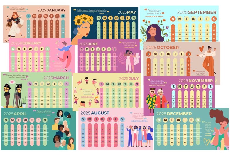 2025, Calendar, Women, Empowerment, Inspiration, Quotes, Female, Girl ...