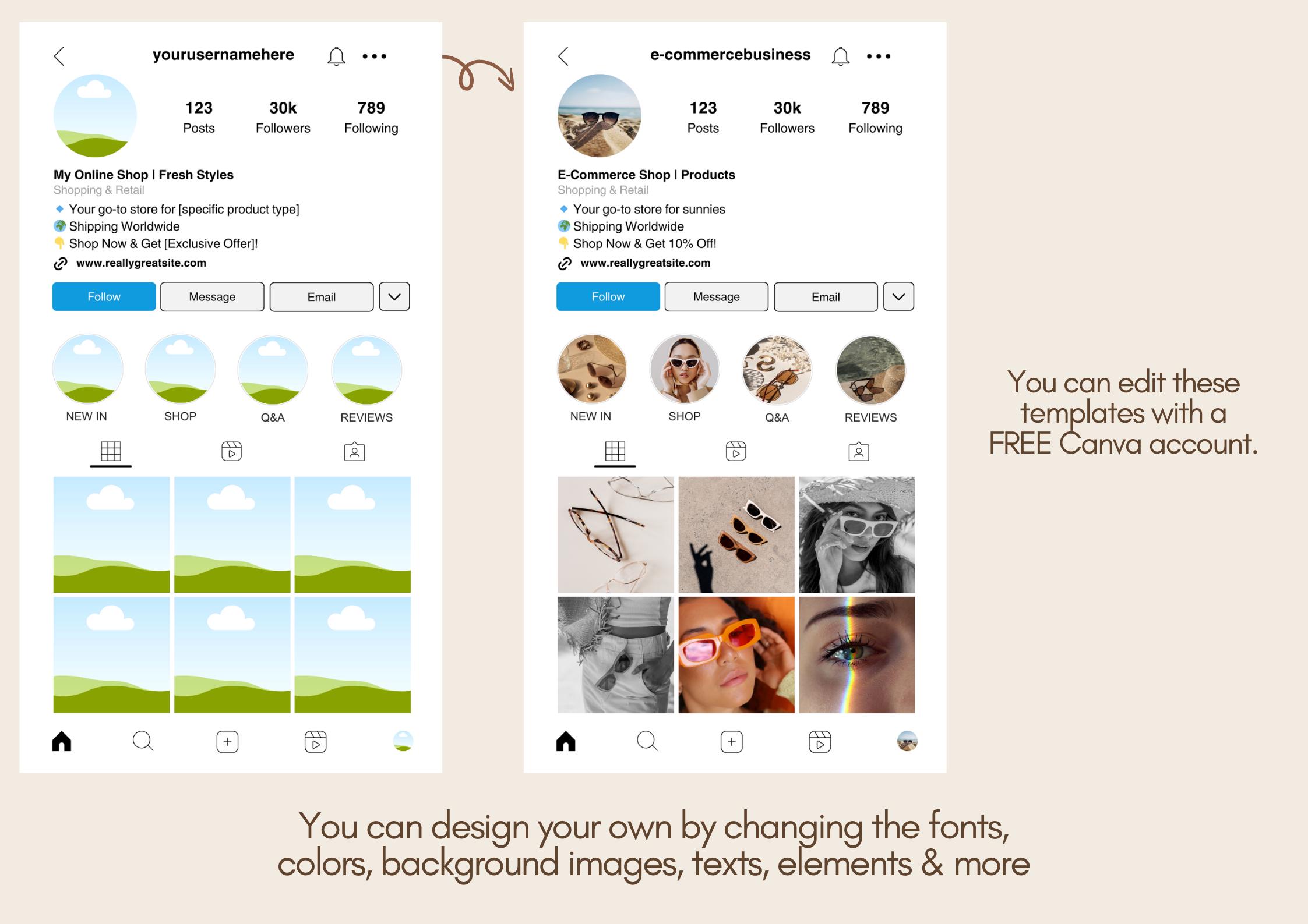 Instagram Profile Mockup - Etsy