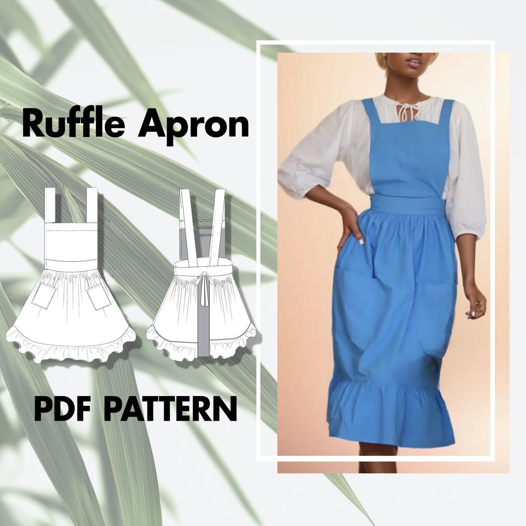 Ruffle Apron Sewing Pattern, Easy Ruffle Apron Pdf Pattern, Pinafore ...
