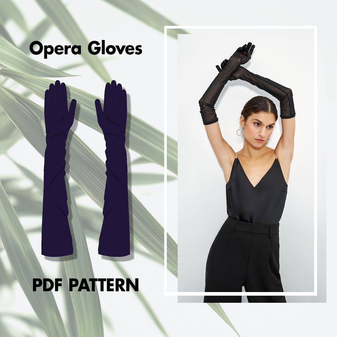 Opera Gloves Sewing Pattern, Long Evening Gloves Pattern, Prom Wedding ...