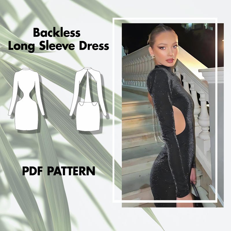 Backless Dress Pattern - Etsy