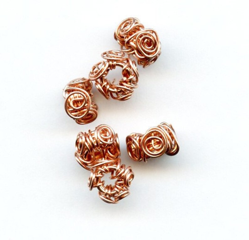 Hand-wrought Copper Wire Beads - Etsy