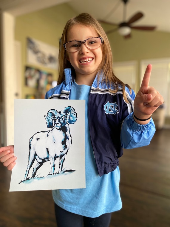 UNC Tar Heels Ram Print | Etsy