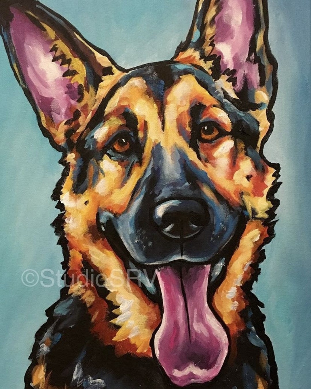 German Shepherd Dog Print - Etsy
