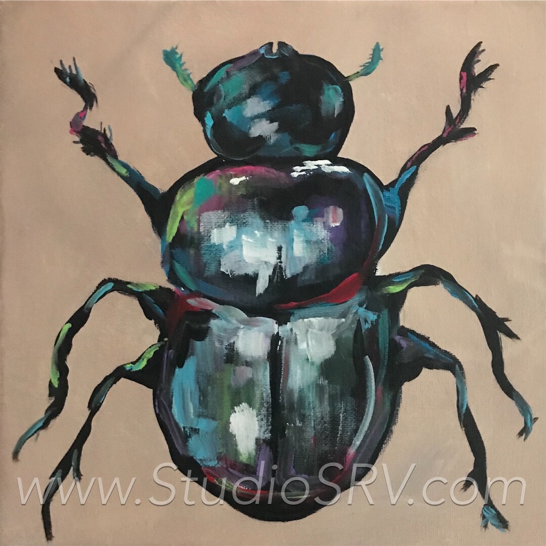 Beetle Painting Print, Insect Entomology Art - Etsy