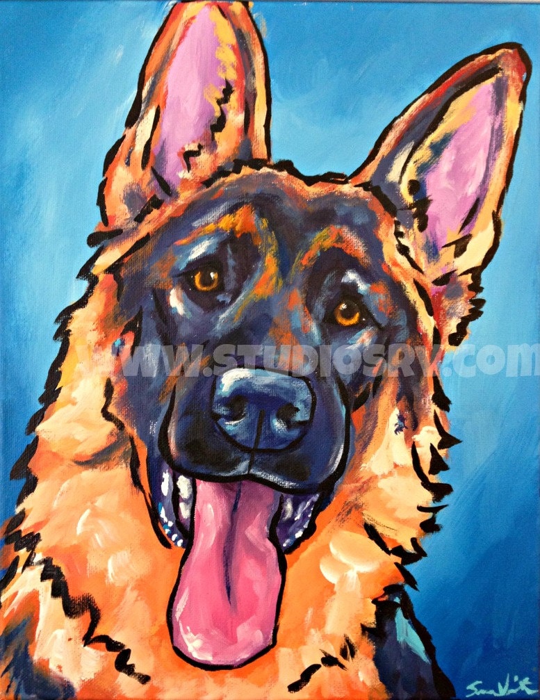 German Shepherd Print - Etsy