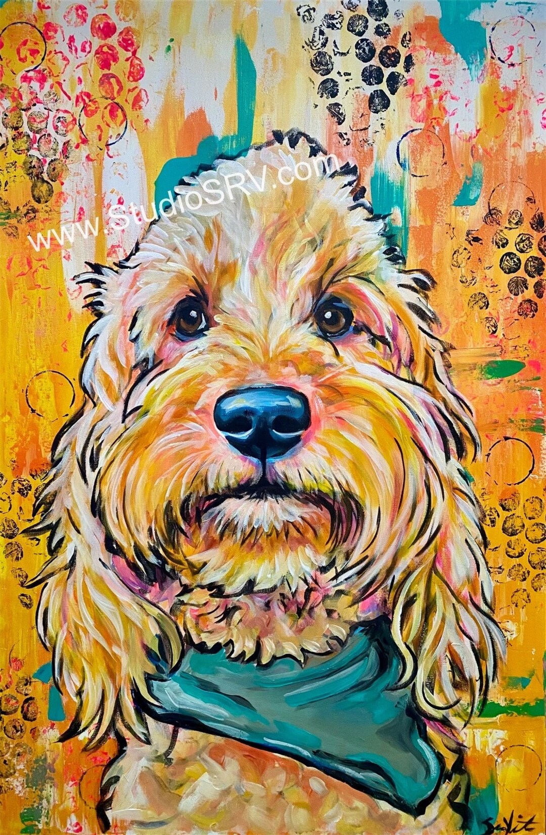 Cockapoo Mini Golden Doodle Print - Etsy