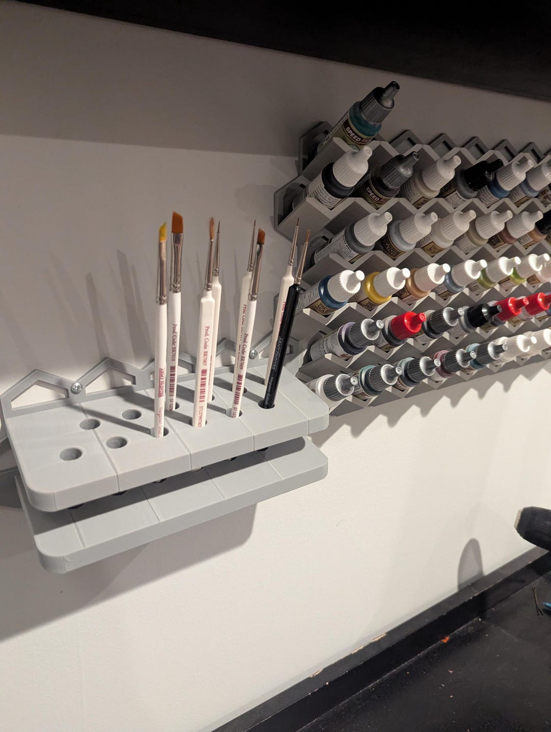 Wall Mounted Honeycomb Paintbrush Rack - Etsy