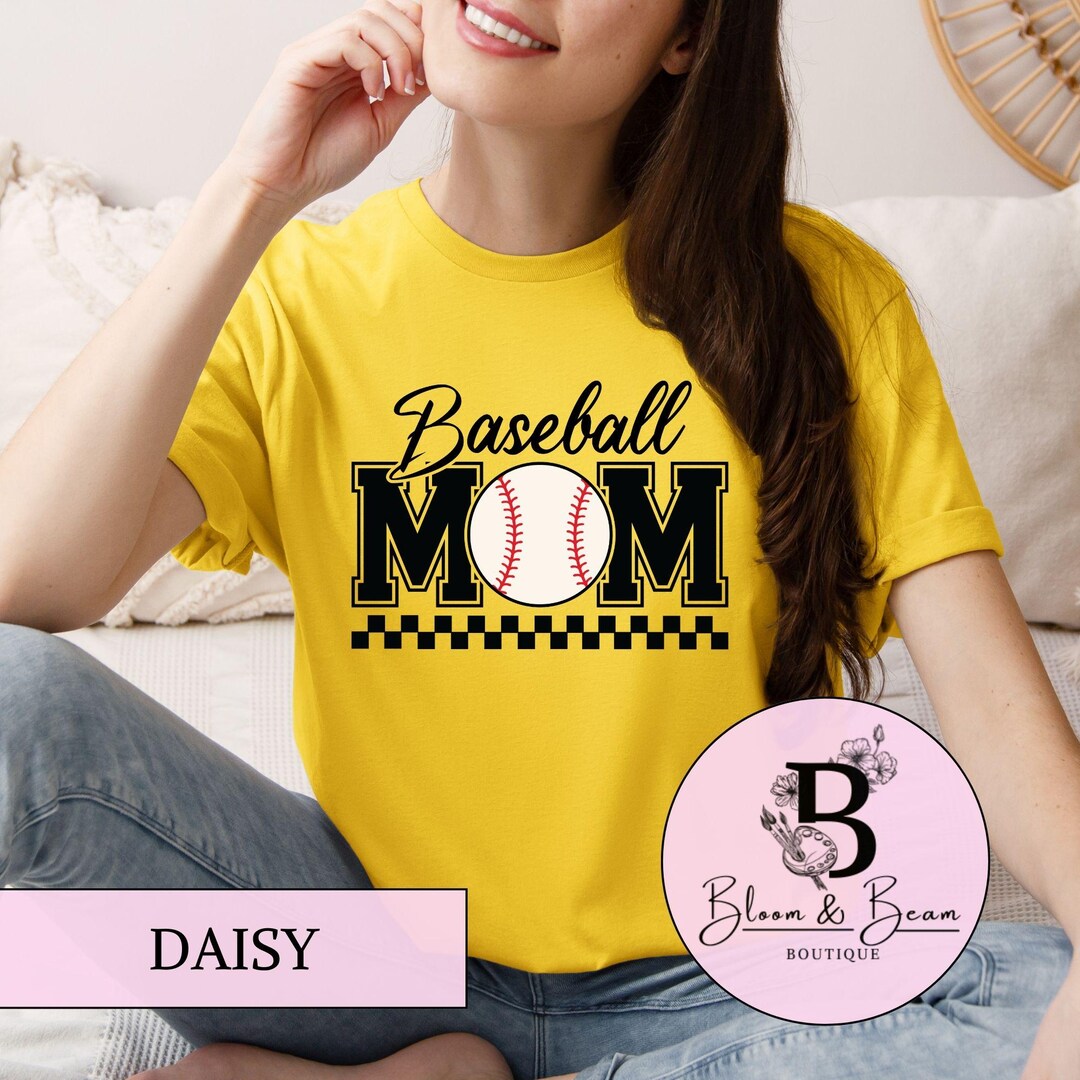 Baseball Mom Shirt | Retro Checkered Baseball Tee | Sports Mom T-shirt ...