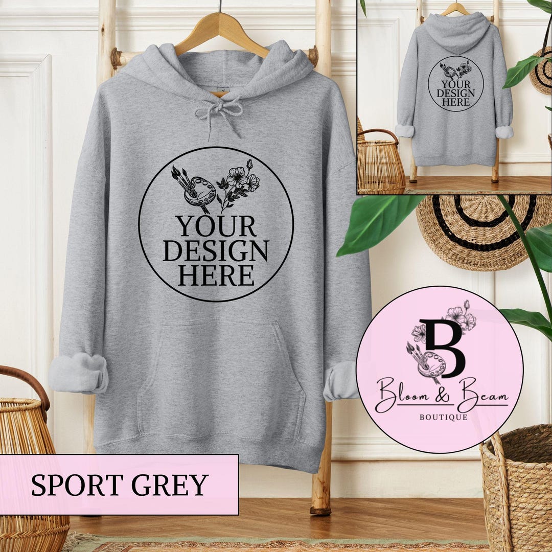 Front and Back Custom Hoodie | Your Design Here Hoodie | Customizable ...