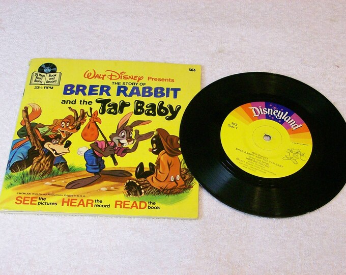 1971 Walt Disneys Brer Rabbit and Tar Baby / Book / Record / 7 Inch 33 ...