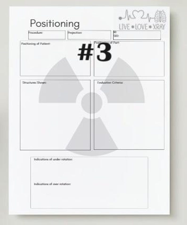 Printable Xray Positioning Study Templates - Etsy