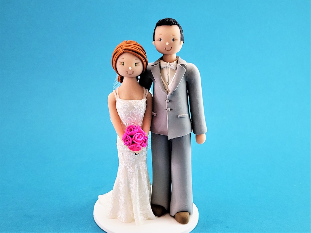 Traditional Bride & Groom Wedding Cake Topper Custom Made by MUDCARDS ...