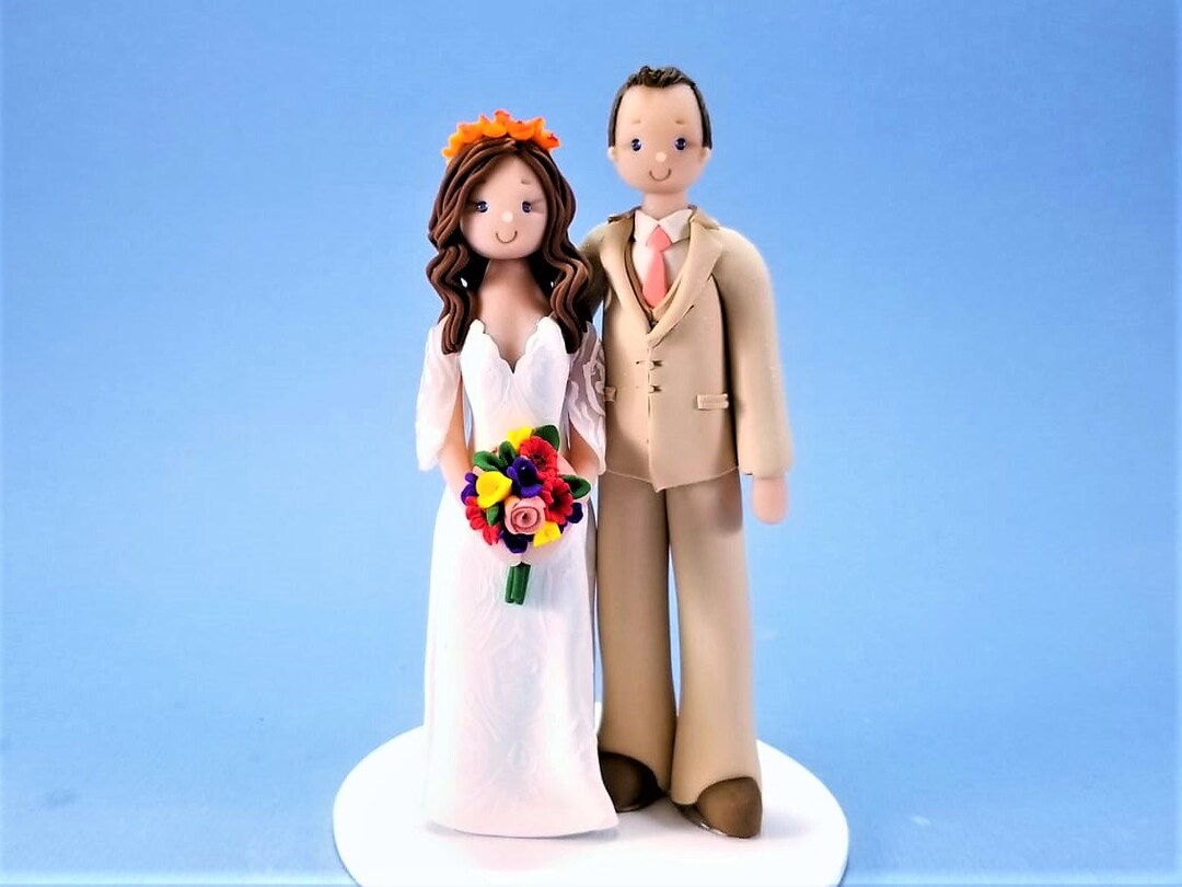 Bride & Groom Traditional Wedding Cake Topper - Customized by MUDCARDS ...