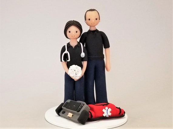 EMT & Paramedic Personalized Wedding Cake Topper by MUDCARDS | Etsy