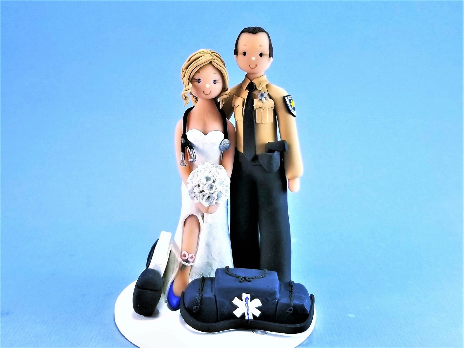 Deputy Sheriff & Paramedic Customized Wedding Cake Topper by MUDCARDS ...