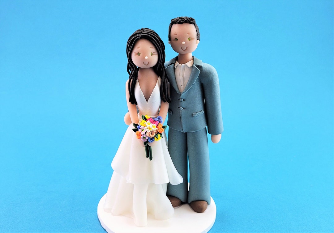 Traditional Bride & Groom Wedding Cake Topper - Personalized by ...