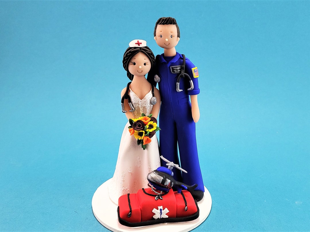 Nurse & Flight Paramedic Customized Wedding Cake Topper by MUDCARDS - Etsy