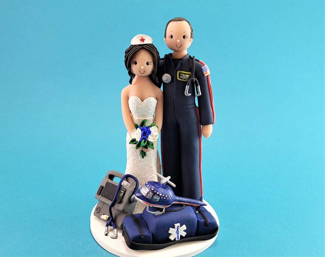 Nurse & Flight Paramedic Customized Wedding Cake Topper by MUDCARDS - Etsy