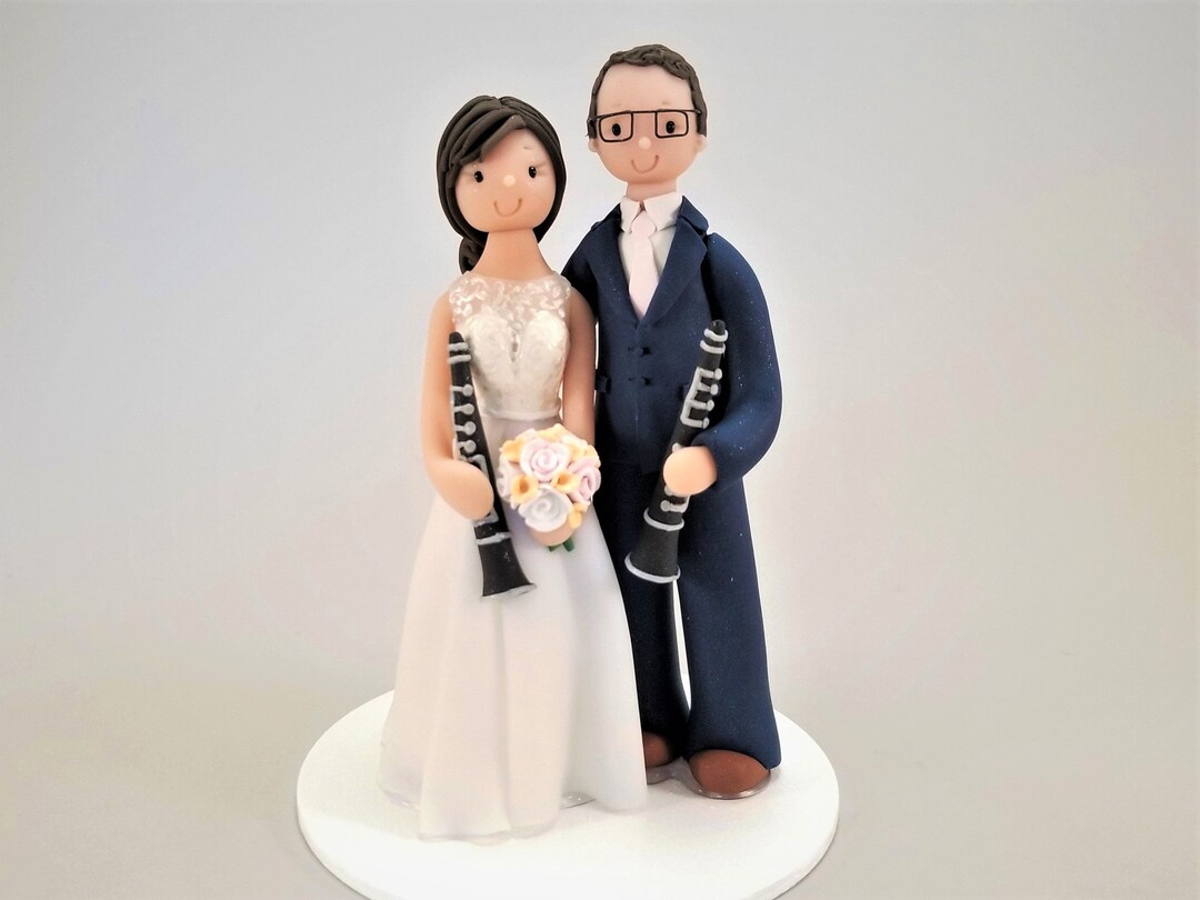 Bride & Groom With Clarinets Custom Handmade Wedding Cake Topper by ...