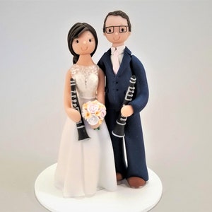 Bride & Groom with Clarinets Custom Handmade Wedding Cake | Etsy