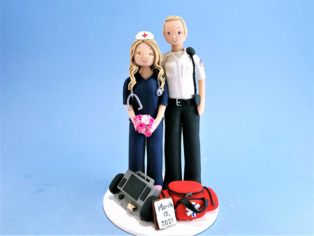 Nurse & Paramedic Personalized Wedding Cake Topper by MUDCARDS - Etsy