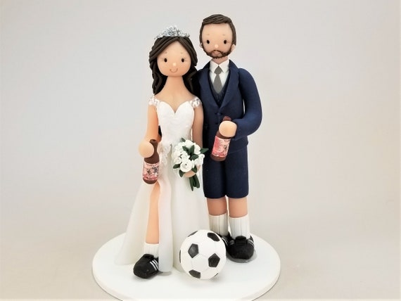 Soccer Fans Wedding Cake Topper Customized by Mudcards | Etsy