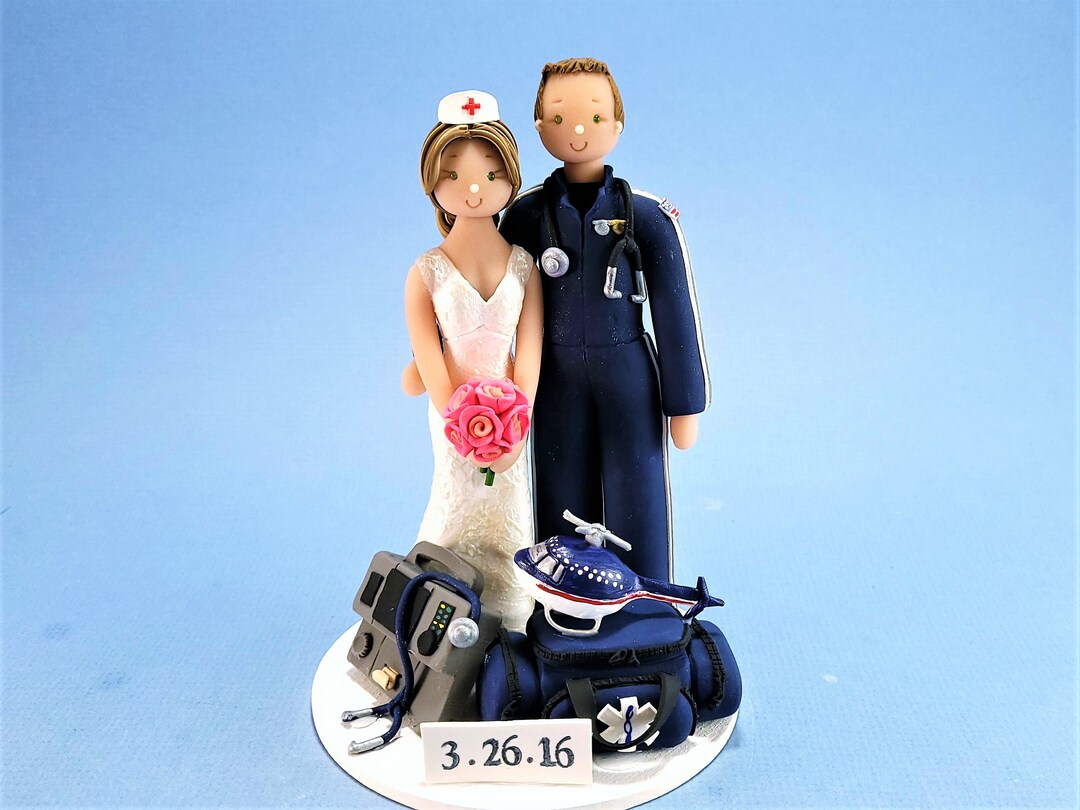 Nurse & Flight Paramedic Custom Wedding Cake Topper by MUDCARDS - Etsy