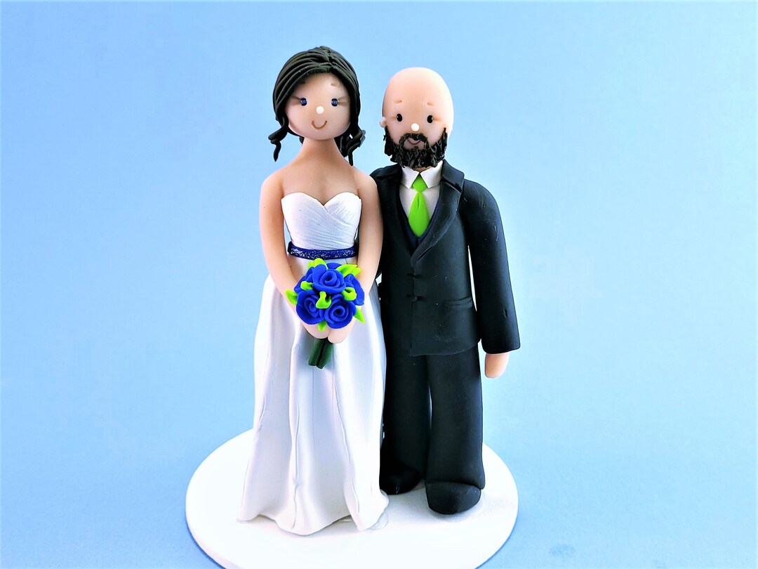Bride & Groom Traditional Wedding Cake Topper Customized by MUDCARDS - Etsy