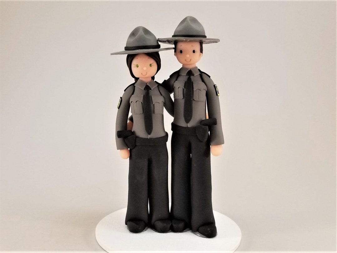 State Trooper Police Wedding Cake Topper - Customized by Mudcards - Etsy