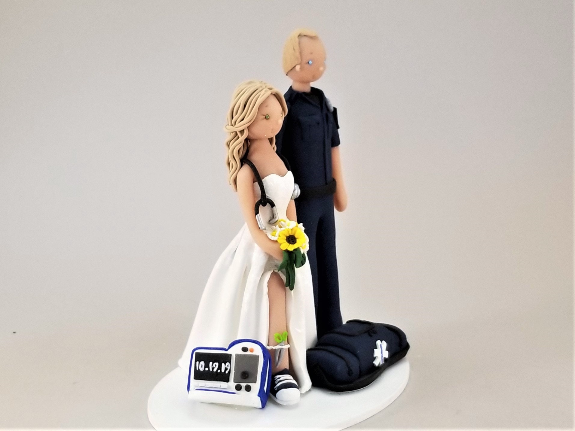 Police Officer & Paramedic Wedding Cake Topper - Personalized by ...