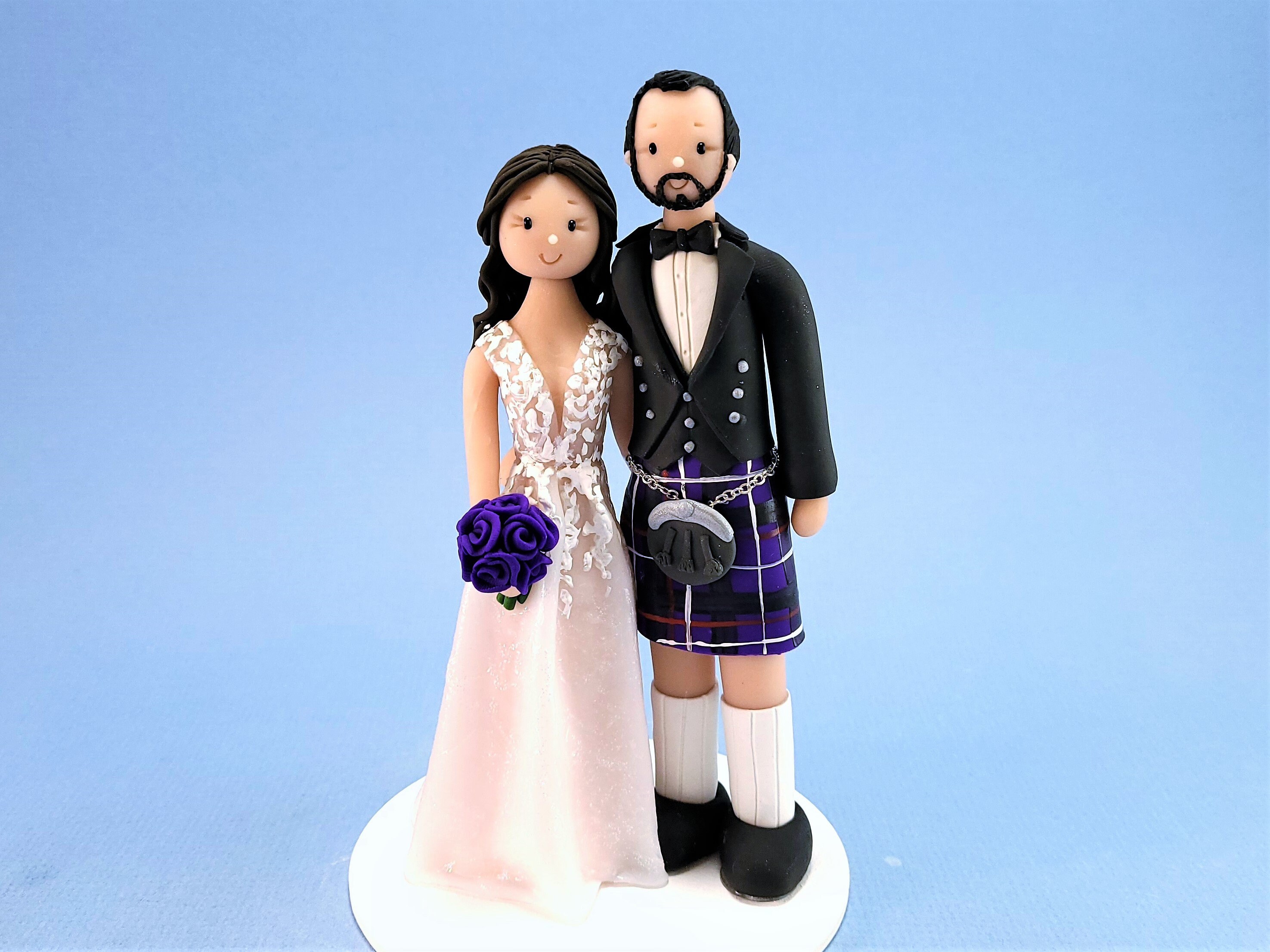 Bride & Groom Customized Scottish Wedding Cake Topper By | Etsy