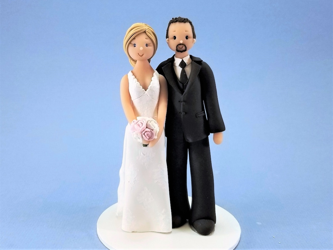 Traditional Bride & Groom Wedding Cake Topper Customized by MUDCARDS - Etsy