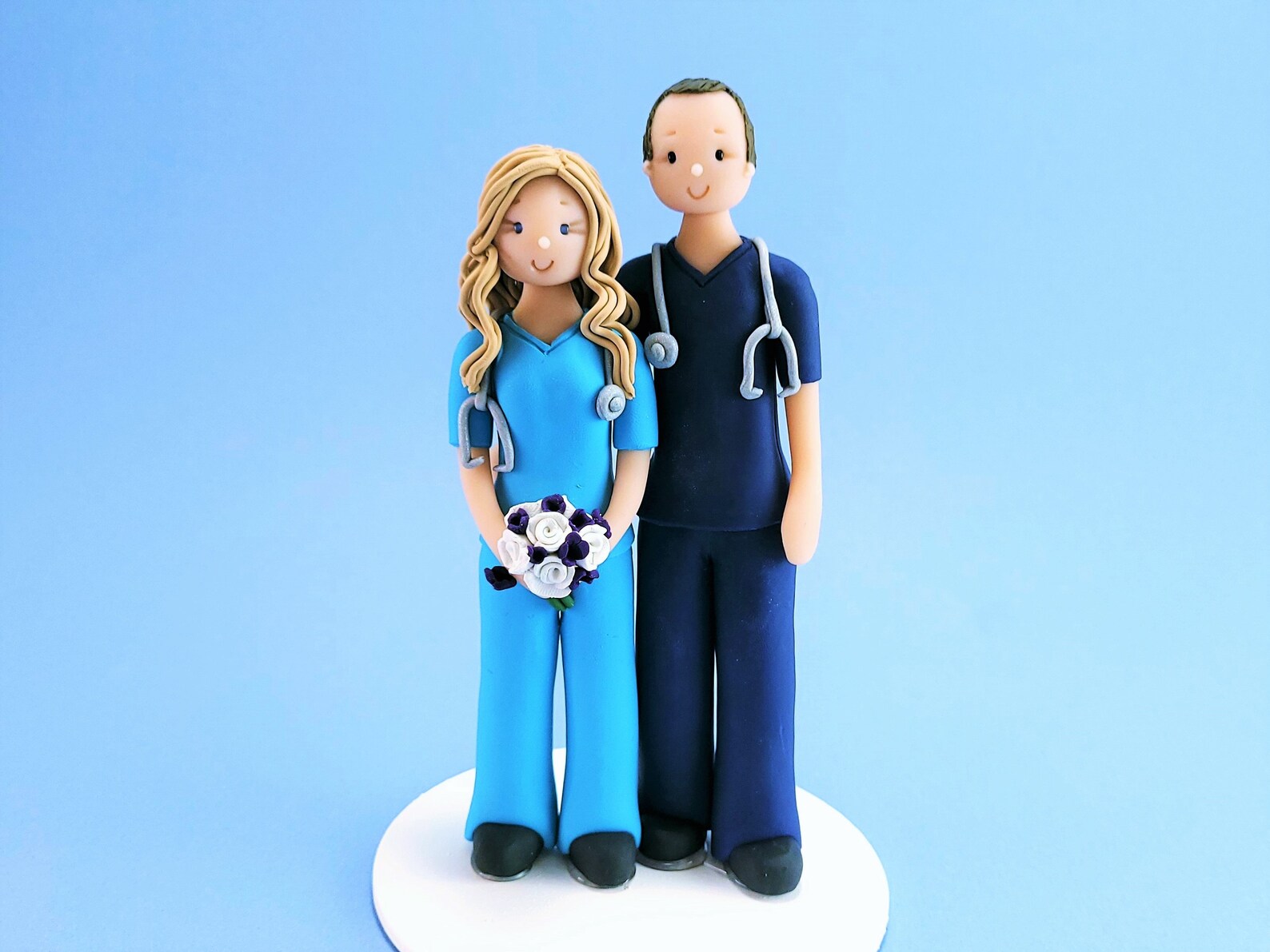 Doctor & Nurse in Scrubs Personalized Wedding Cake Topper by | Etsy