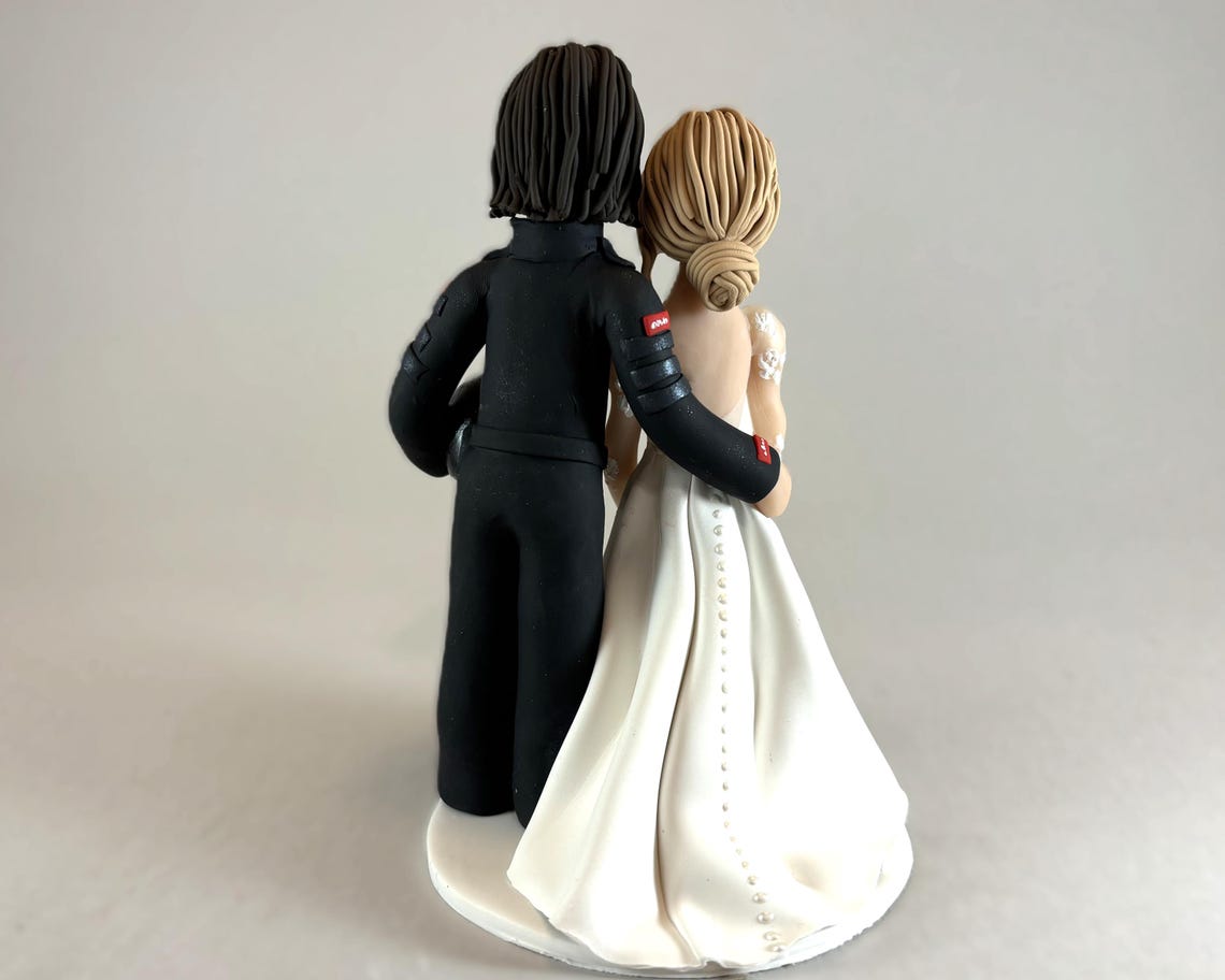 Custom Made Wedding Cake Topper - Race Car Driver Bride and Groom ...