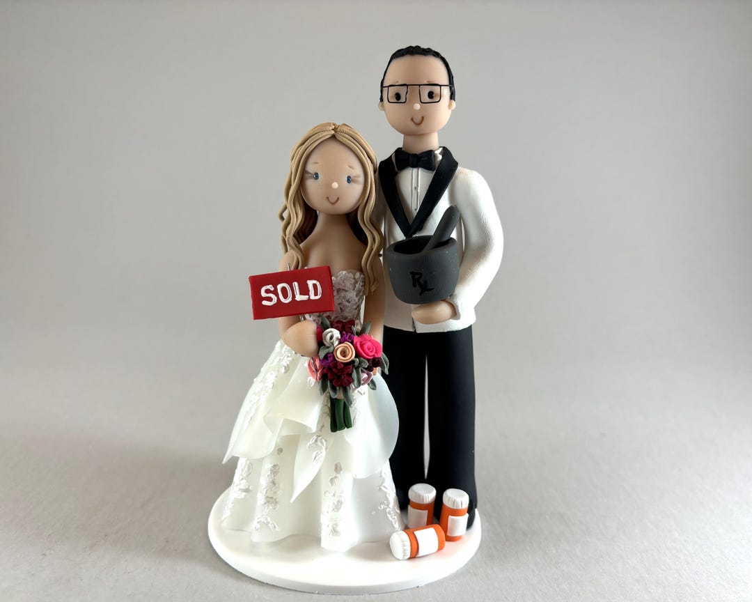 Custom Pharmacist and Realtor Wedding Cake Topper Figurines - Etsy