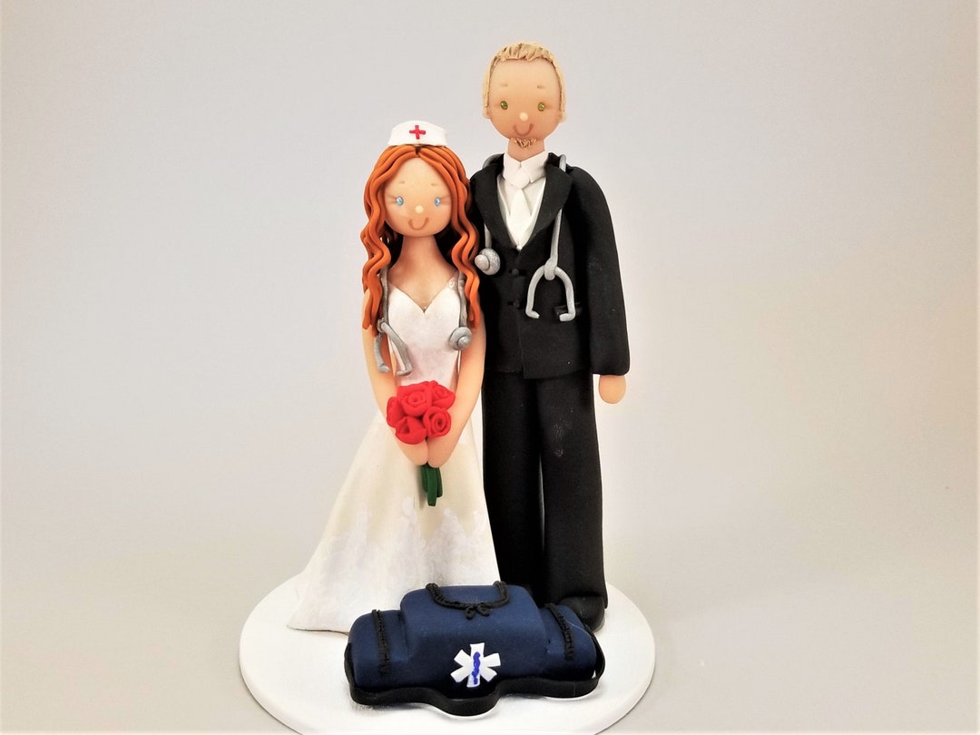 Nurse & EMT Paramedic Personalized Wedding Cake Topper - by MUDCARDS - Etsy
