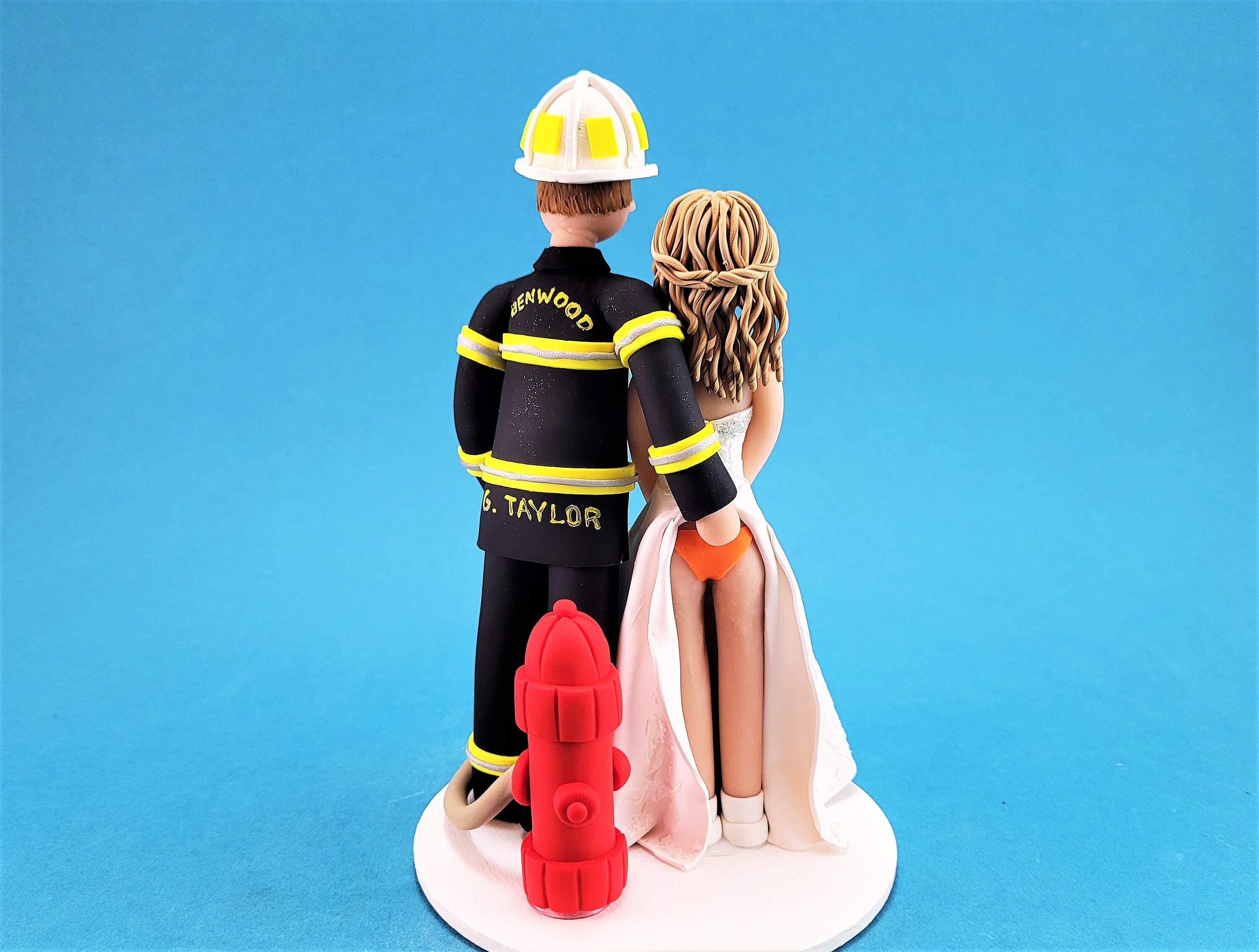 Firefighter & Sexy Bride Personalized Wedding Cake Topper By | Etsy