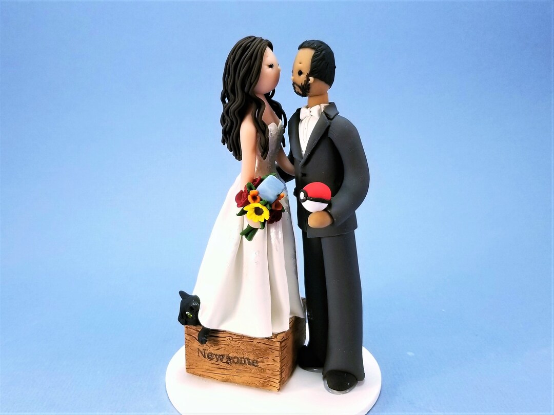 Short Bride & Tall Groom With Cats Peaking From Under Her Dress ...